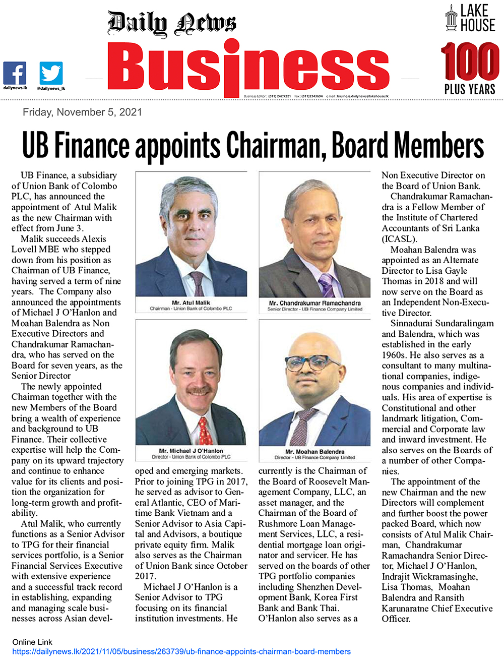UB Finance PLC - A Union Bank Company
